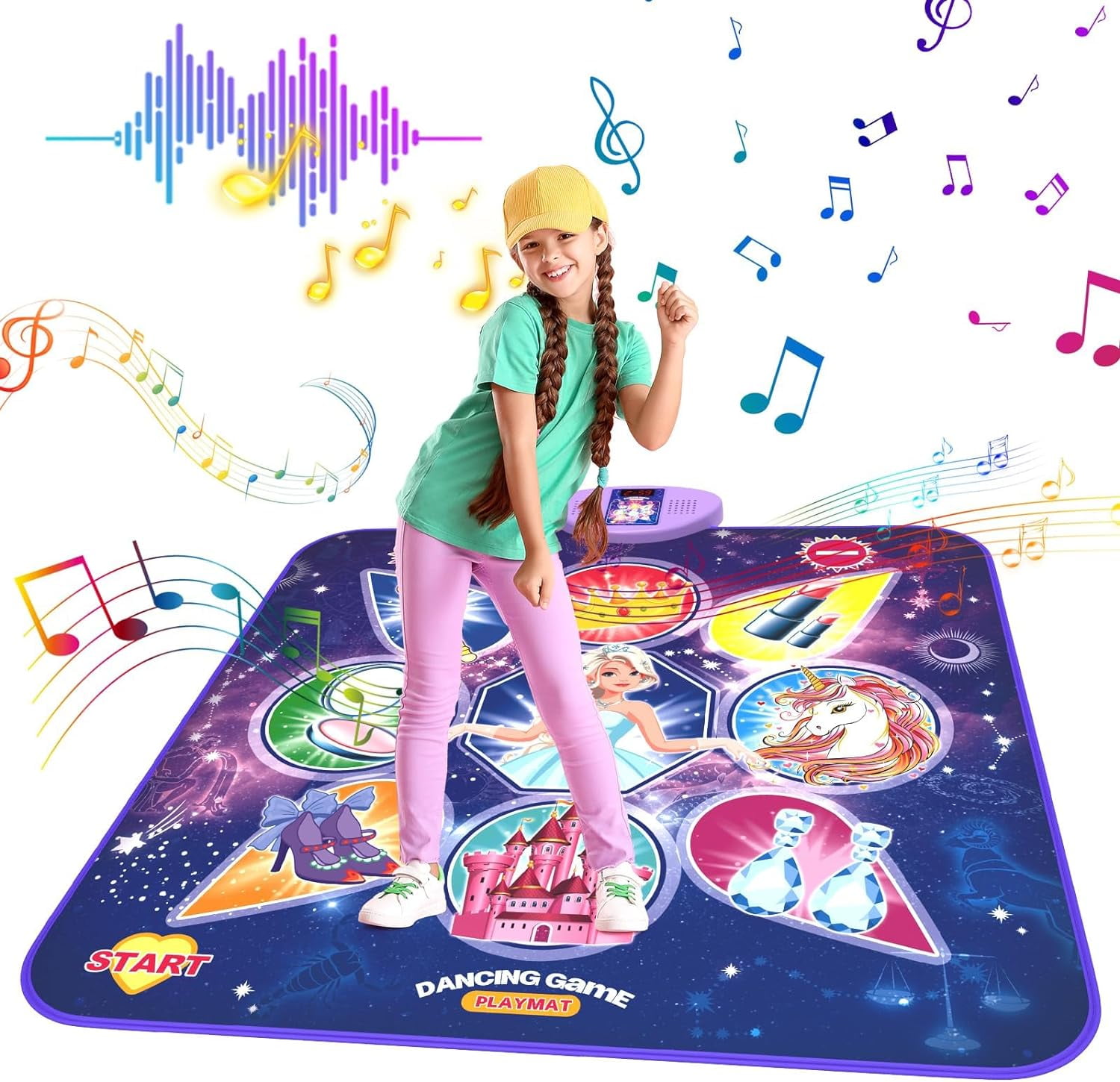 Dance Mat for kids, Unicorn Toys for Girls Electronic Dance Pad with 7 ...