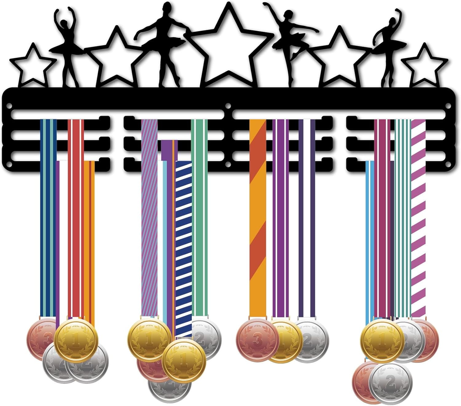 Dance Medal Hanger Holder Medals Display Rack Organizer Star Iron Black ...