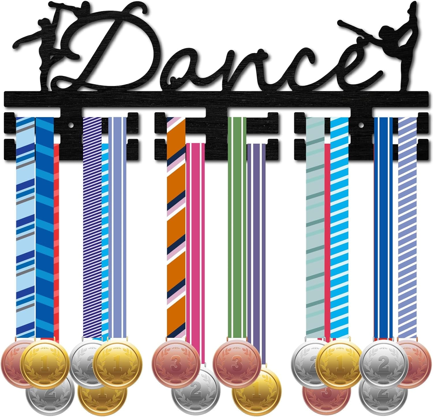Dance Medal Holder Medal Hangers Display Wall Mount Frame Shelf Wooden ...