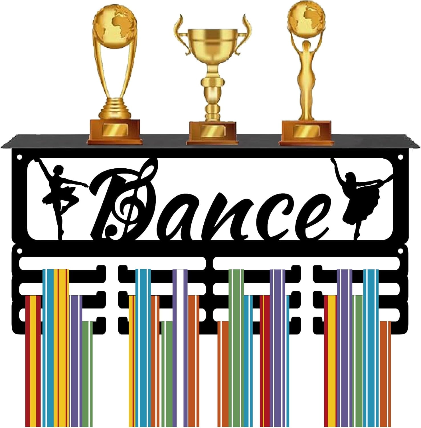 Dance Medal Storage Rack for Wall Trophy Award Shelf Display Dancing ...