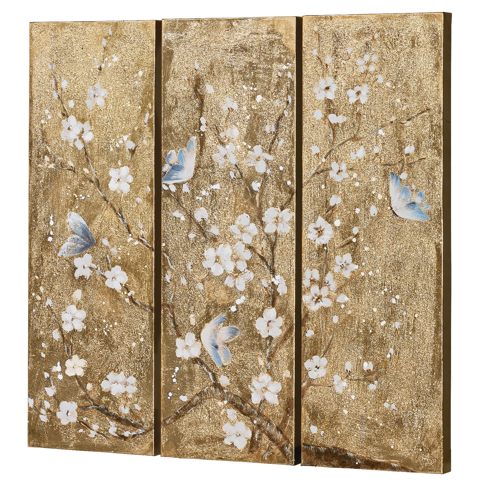 Dance Partners Canvas Triptych Wall Art Gold And White Tones Set of 3 ...