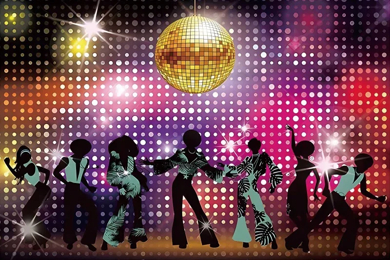 Dance Photo Backdrop 80s 90s Happy Birthday Party Music Stage Disco ...