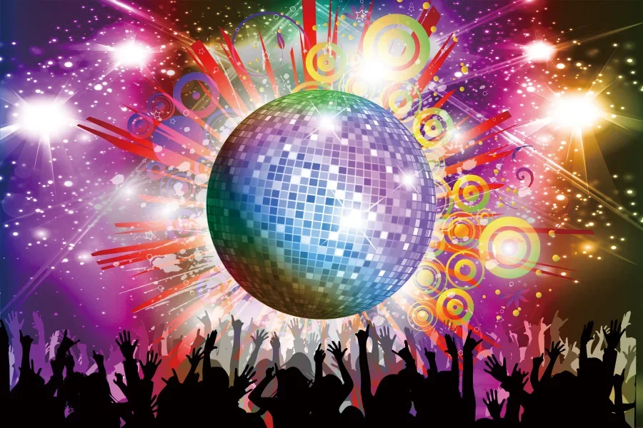 Dance Photo Backdrop 80s 90s Happy Birthday Party Music Stage Disco ...