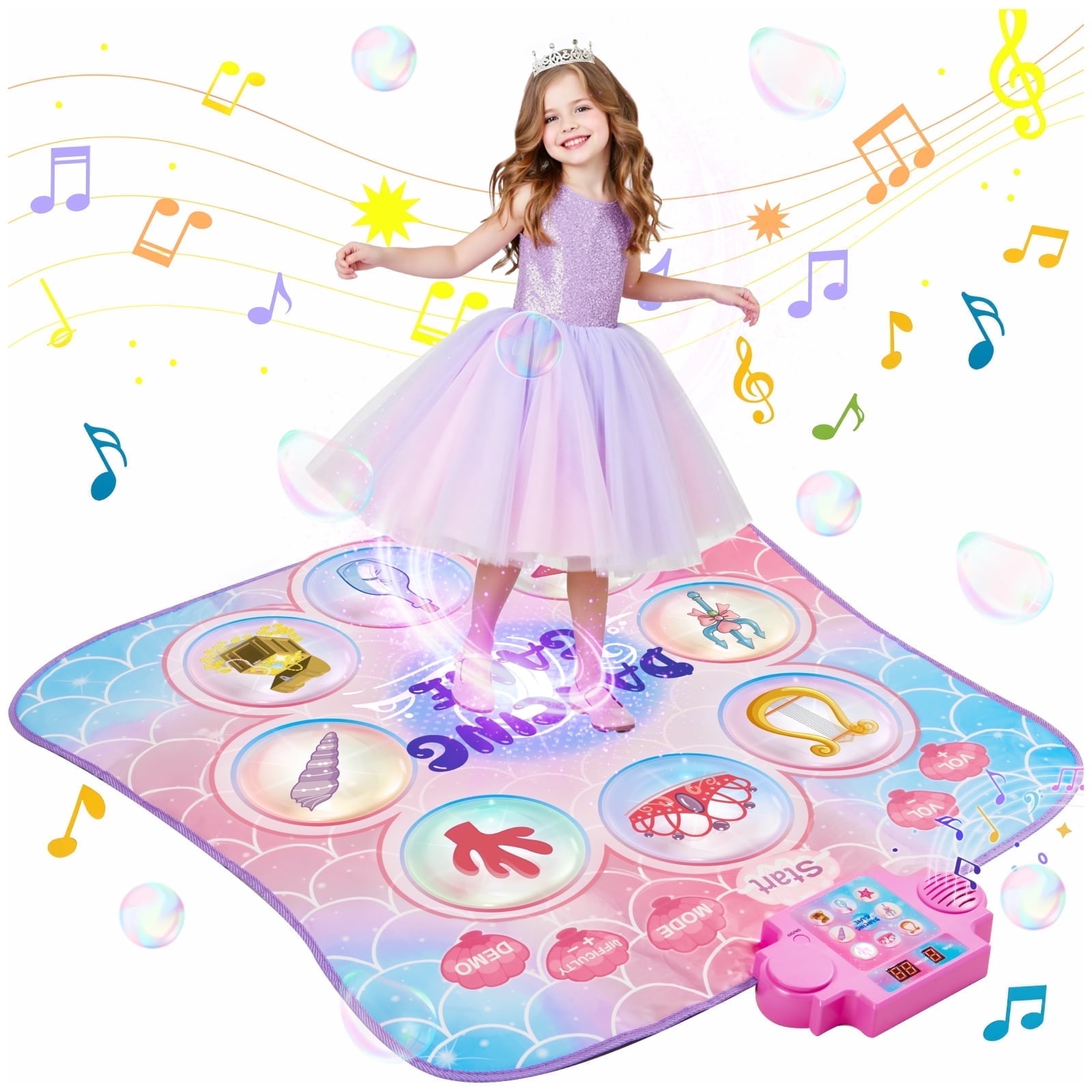 Gemeer Dance Mat, Electronic Dance Pad with LED Lights, Musical Dance ...