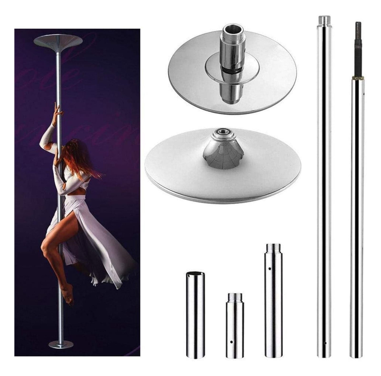 Dance Pole 45mm Solid Dancing Fitness Portable Pole Static/Spinning ...
