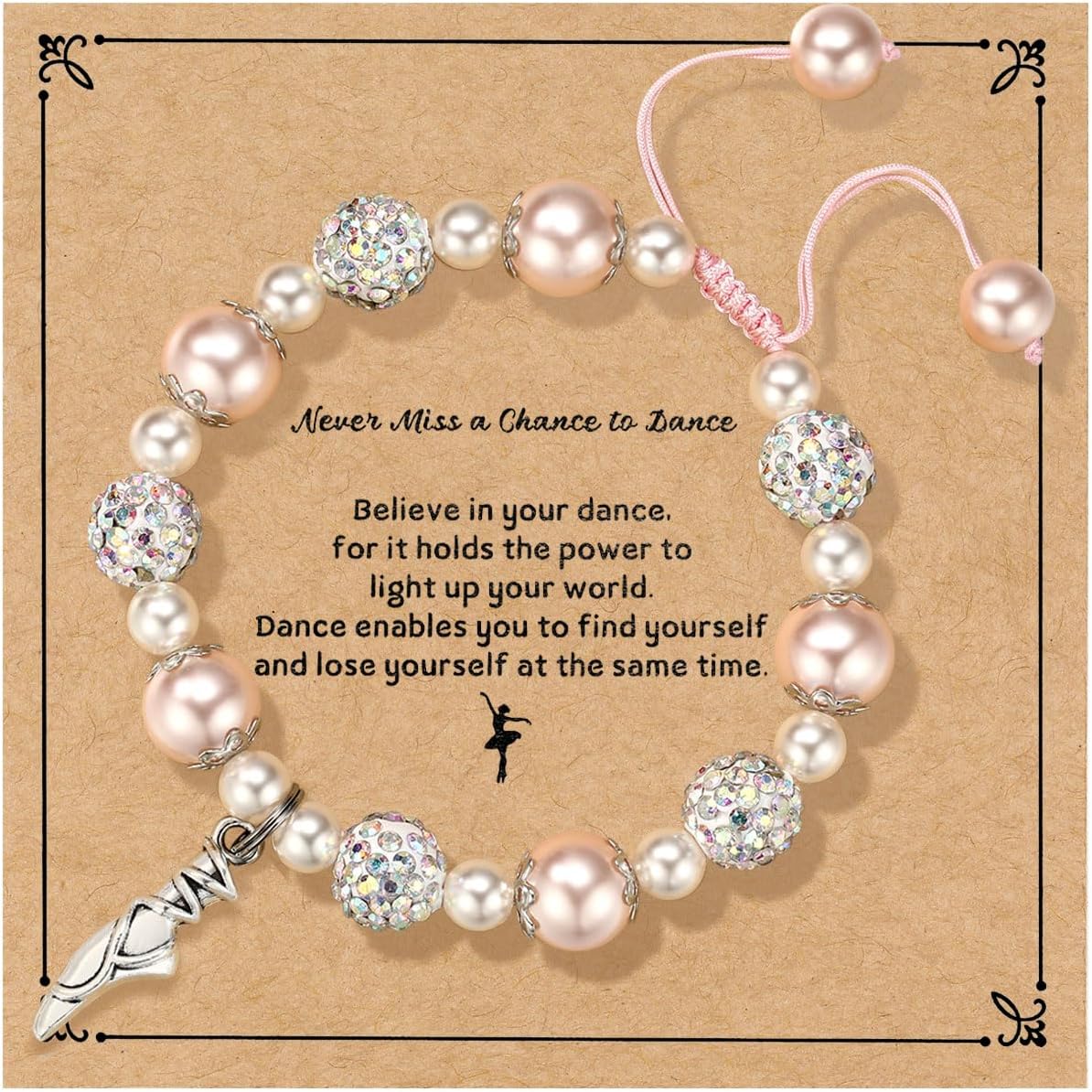 Dance Recital Gifts For Women, Dancing Sparkle Pink Dance Bracelet For ...