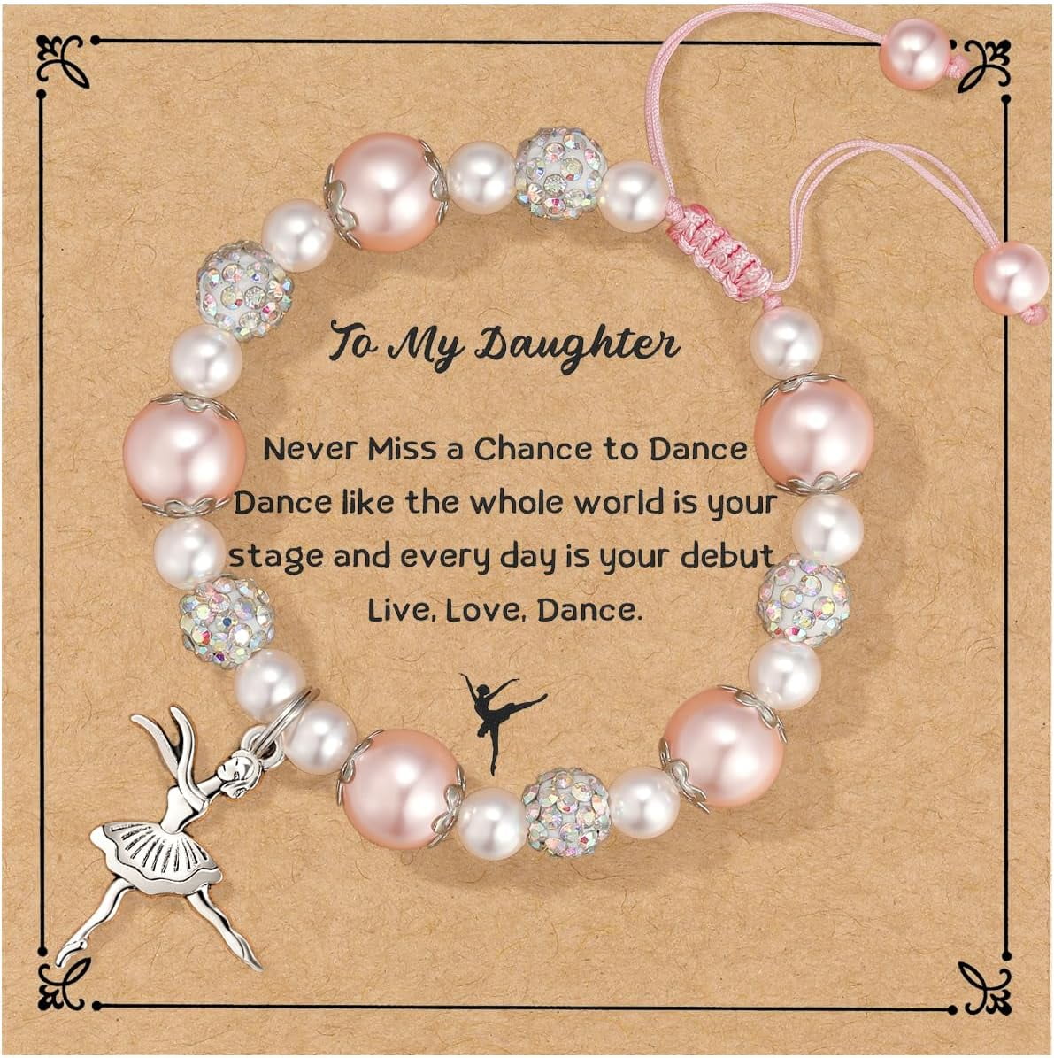 Dance Recital Gifts For Women, Dancing Sparkle Pink Dance Bracelet For ...