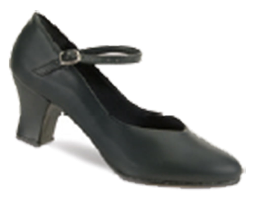 Dance Shoes Danz N Motion Jazz 8 Adult Black 1.5" Heel Ballroom Leather ...