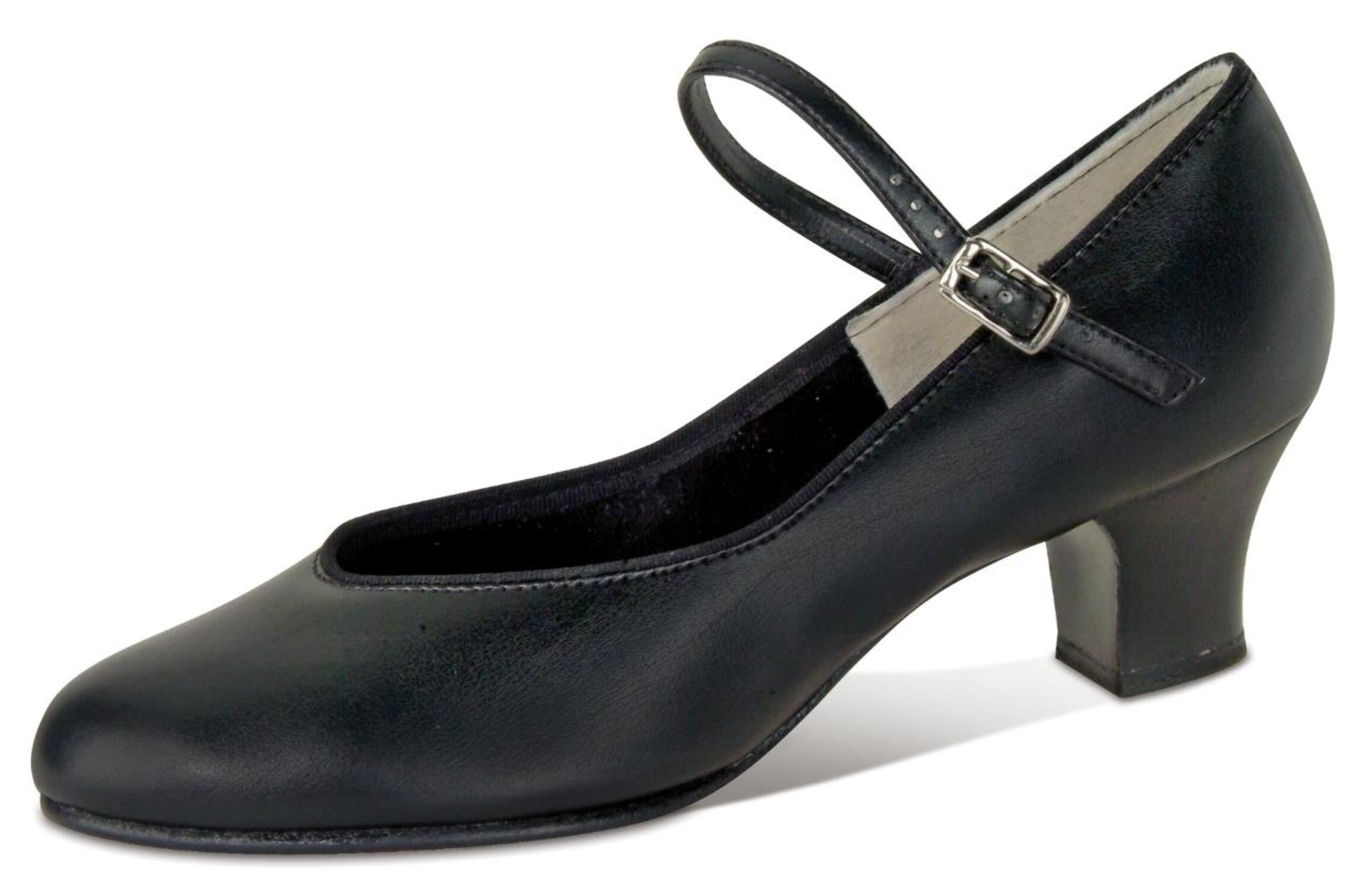 Dance Shoes Danz N Motion Jazz 9 Adult Black 1.5" Heel Ballroom Leather ...