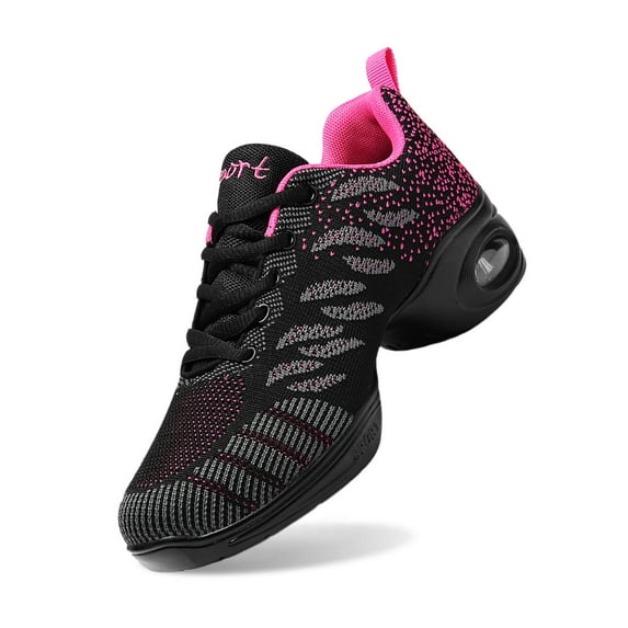 Dance Shoes for Women Jazz Shoes Split Sole Dance Sneakers Lace-up Air ...