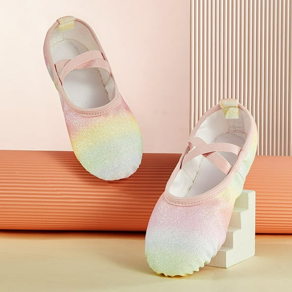 Dance Shoes with Gradient Sequins and Soft Soles for Practice, Colorful ...
