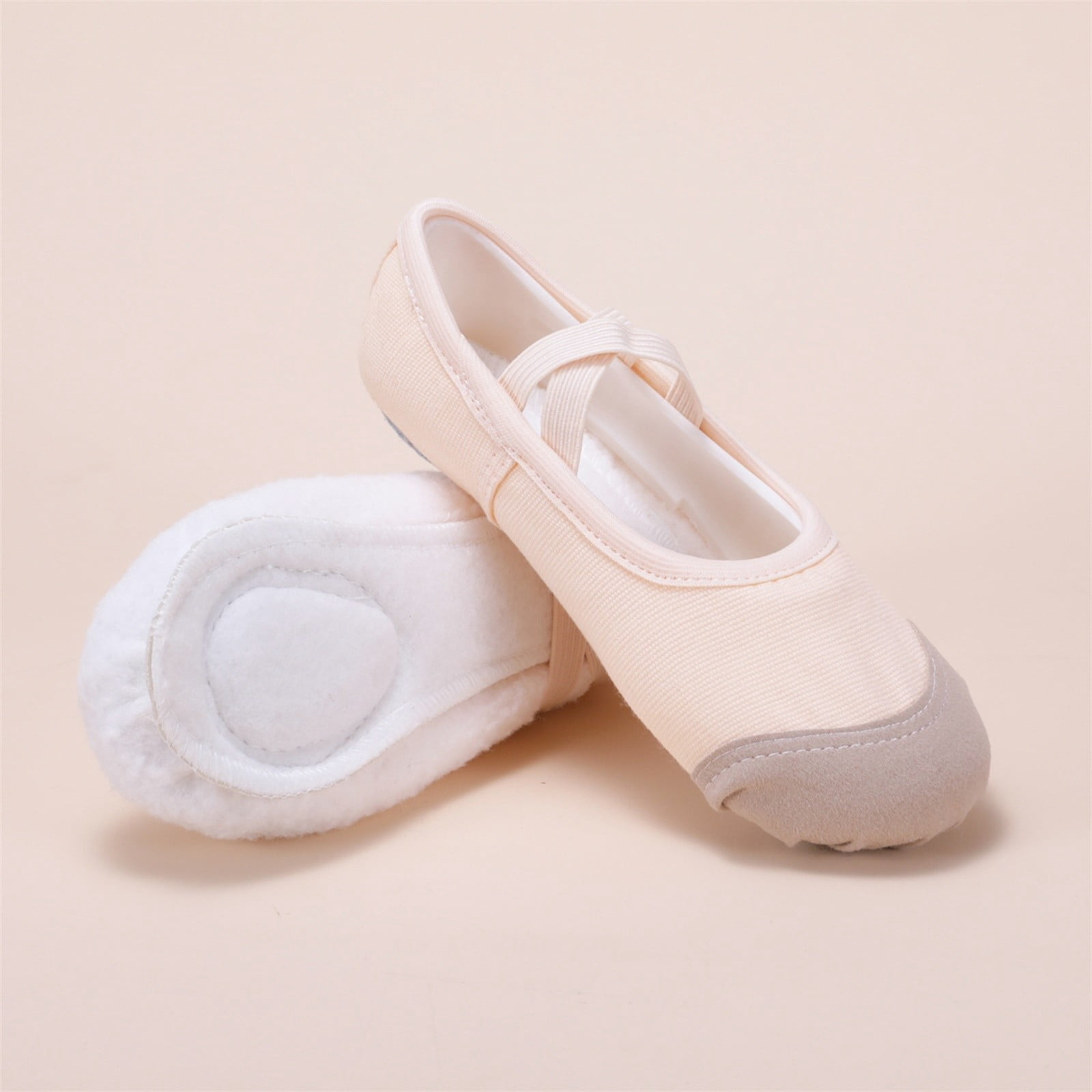 Dance Shoes with Plush Lining and Leather Toe, Soft Soles for Winter ...