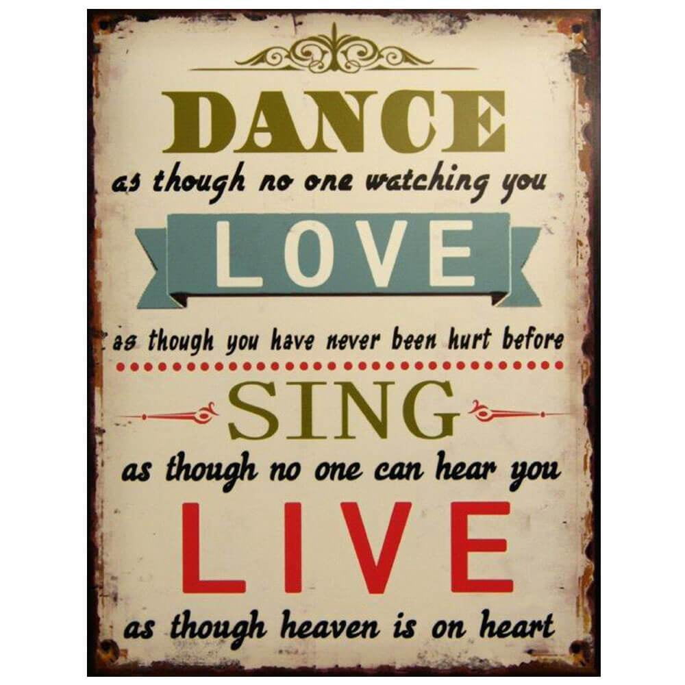 "Dance & Sing" Metal Sign 10"x13" - Walmart.com