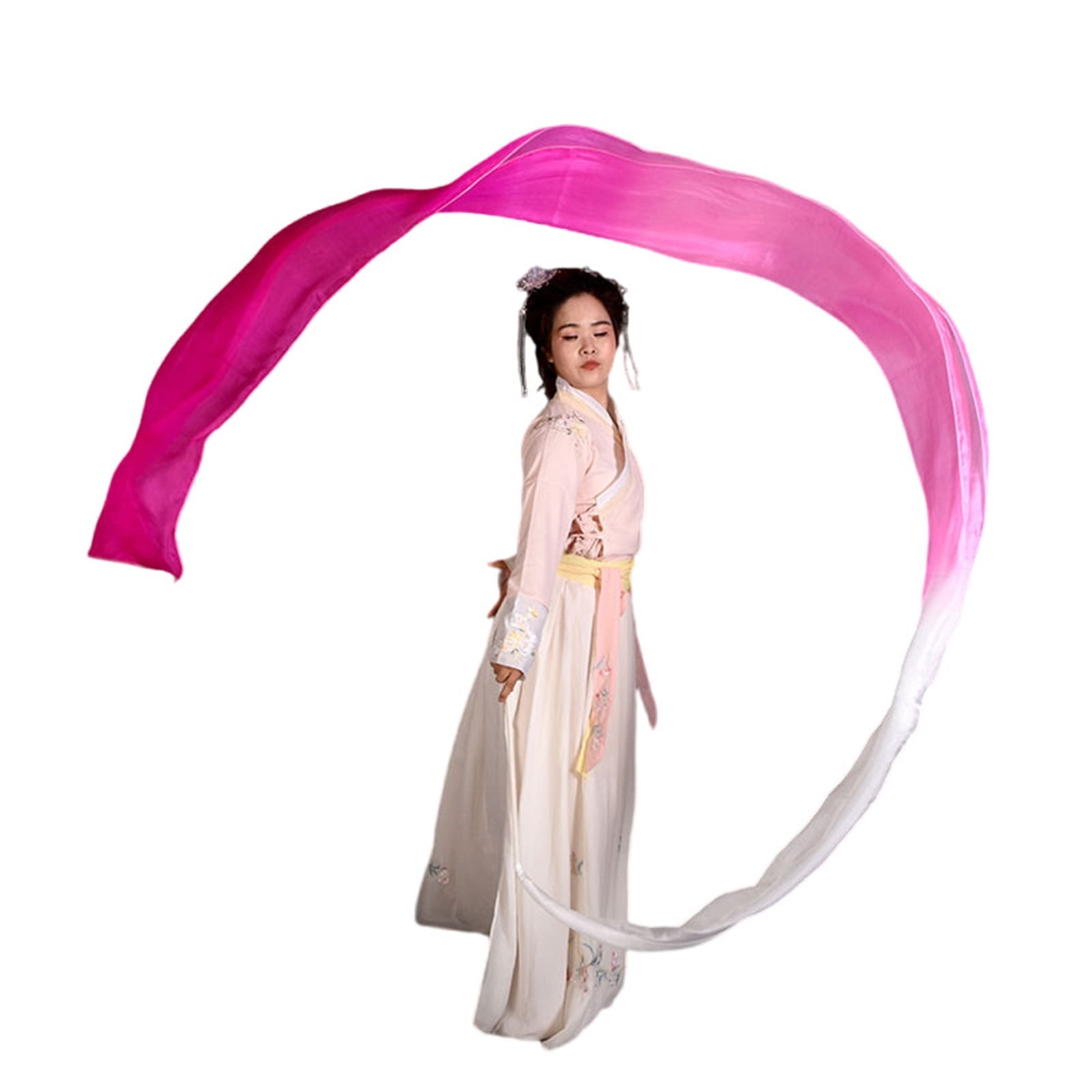 Dance Streamer Gymnastics Dancer Ribbons Bellydance Real Silk Veil ...