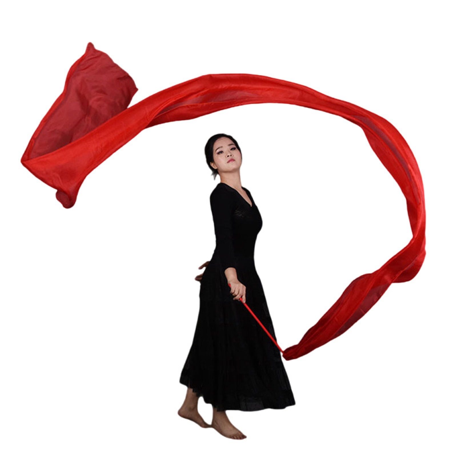 Dance Streamer Gymnastics Dancer Ribbons Bellydance Real Silk Veil ...