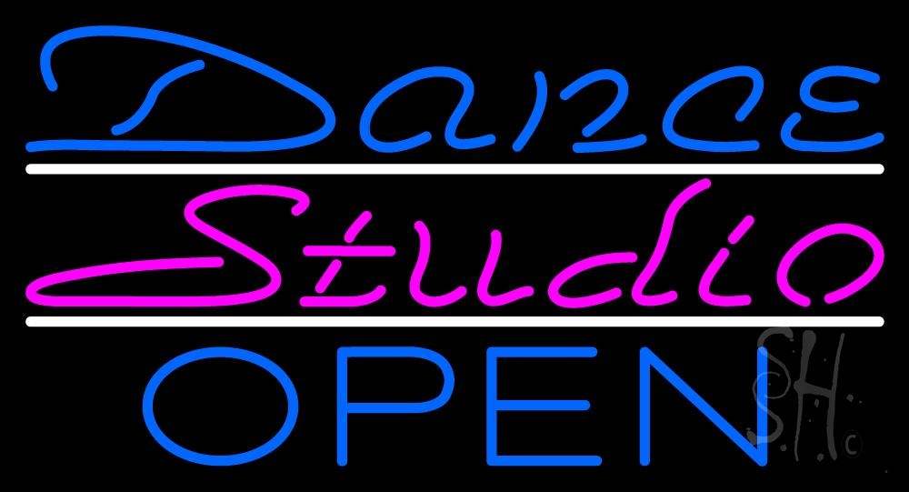 Dance Studio Open LED Neon Sign 20" Tall x 37" Wide - inches Black ...