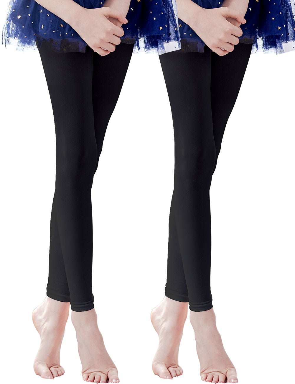 Daydance Black Footless Ballet Tights, 90D Opaque Nylon Spandex, Girls ...