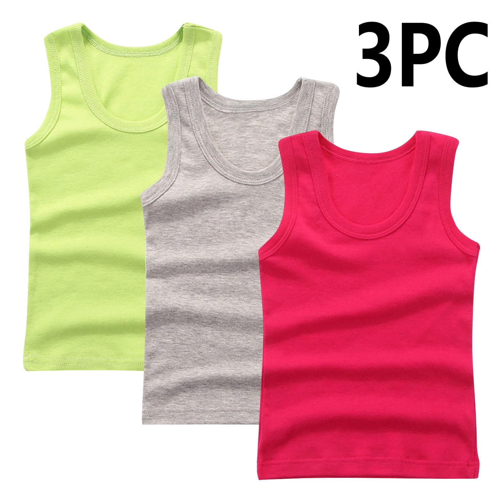 Dance Tops for Girls Summer Savings Girls Undershirts 3 Pack Toddler ...