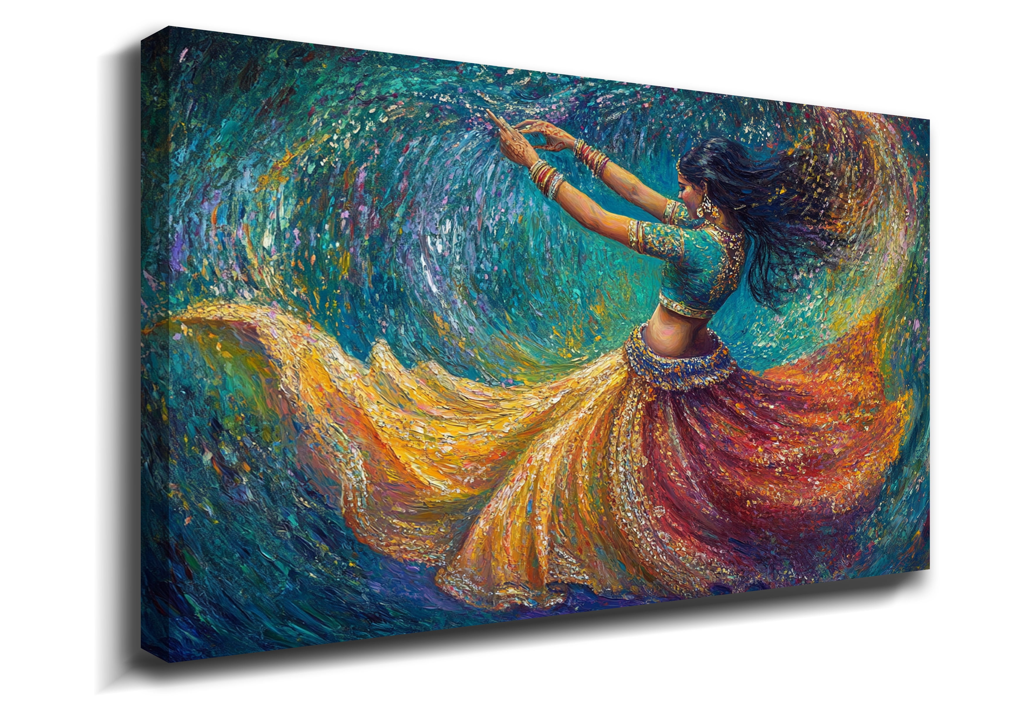 Dance Wall Art Indian Dance Girl Dancing Posters Oil Painting For Wall ...