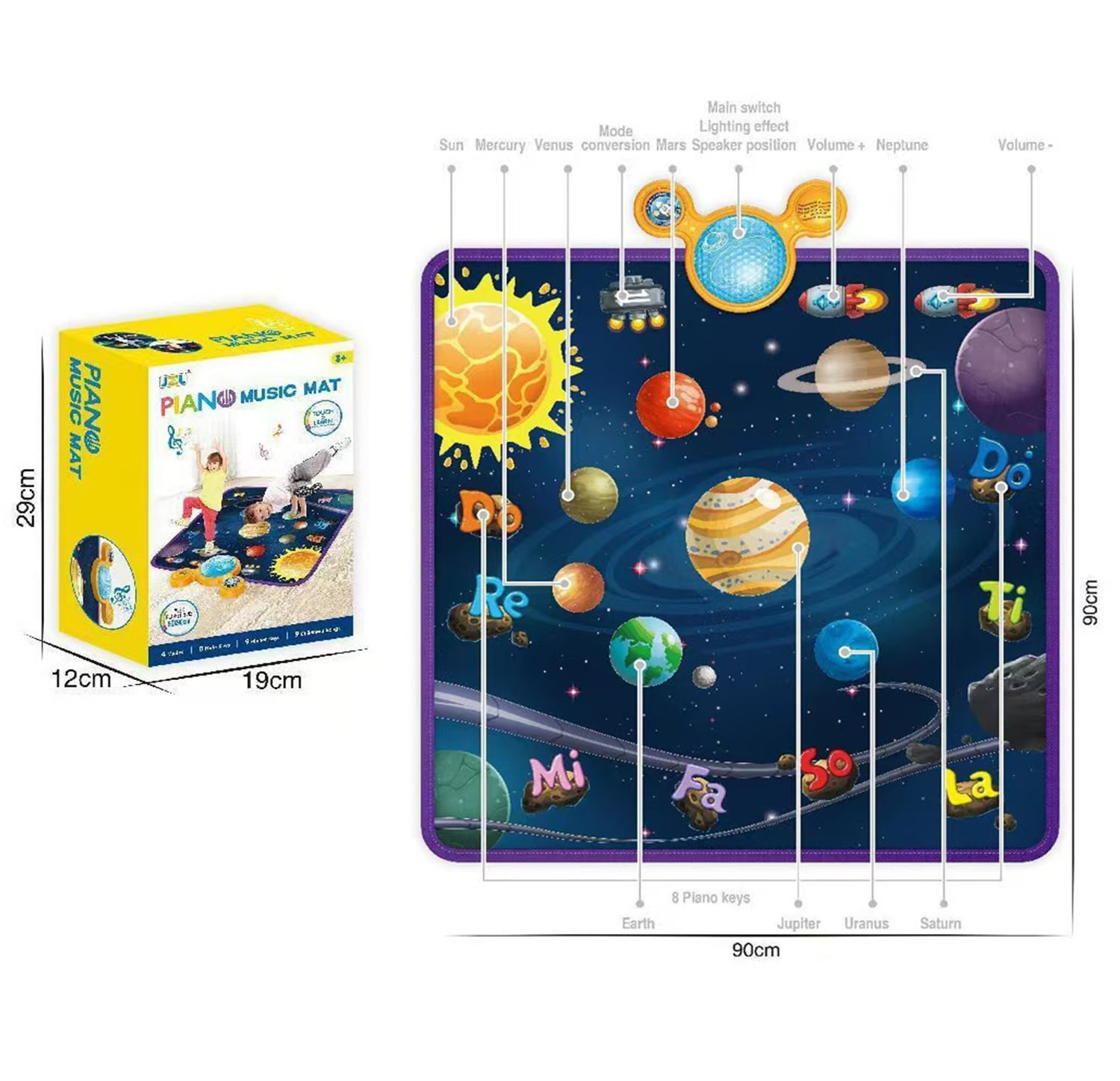 Dance mat - Rhythm step play mat - Dance game toy mat with LED light ...