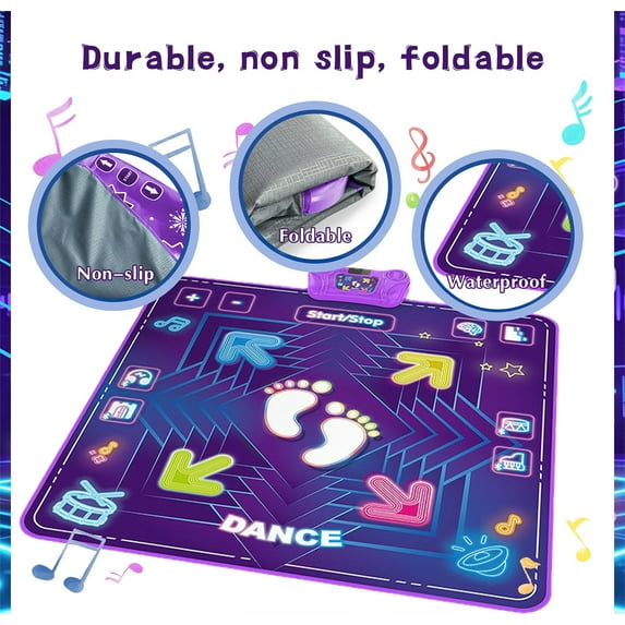 Dance mat - Rhythm step play mat - Dance game toy mat with LED light ...