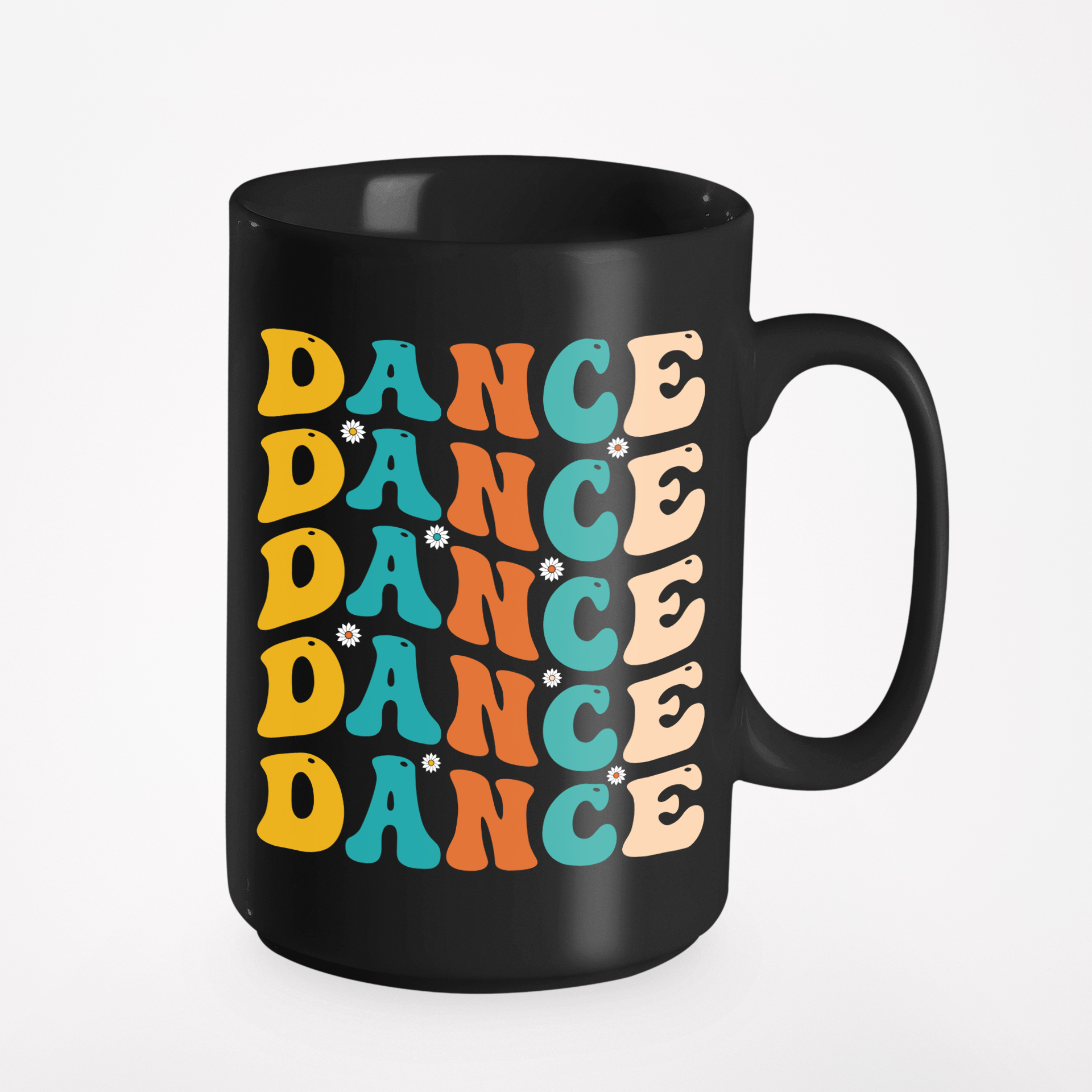Dance with Flowers, Dancer or Dancing Themed, Groovy Retro Wavy Text ...