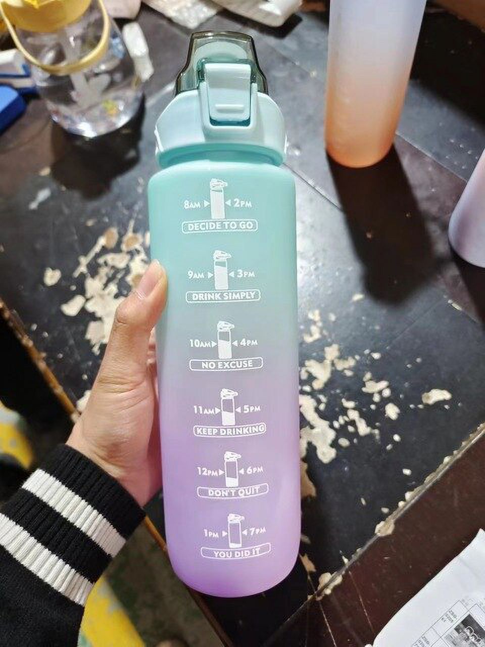 DanceeMangoo 1 Liter Water Bottle with Straw Female Girls Large ...