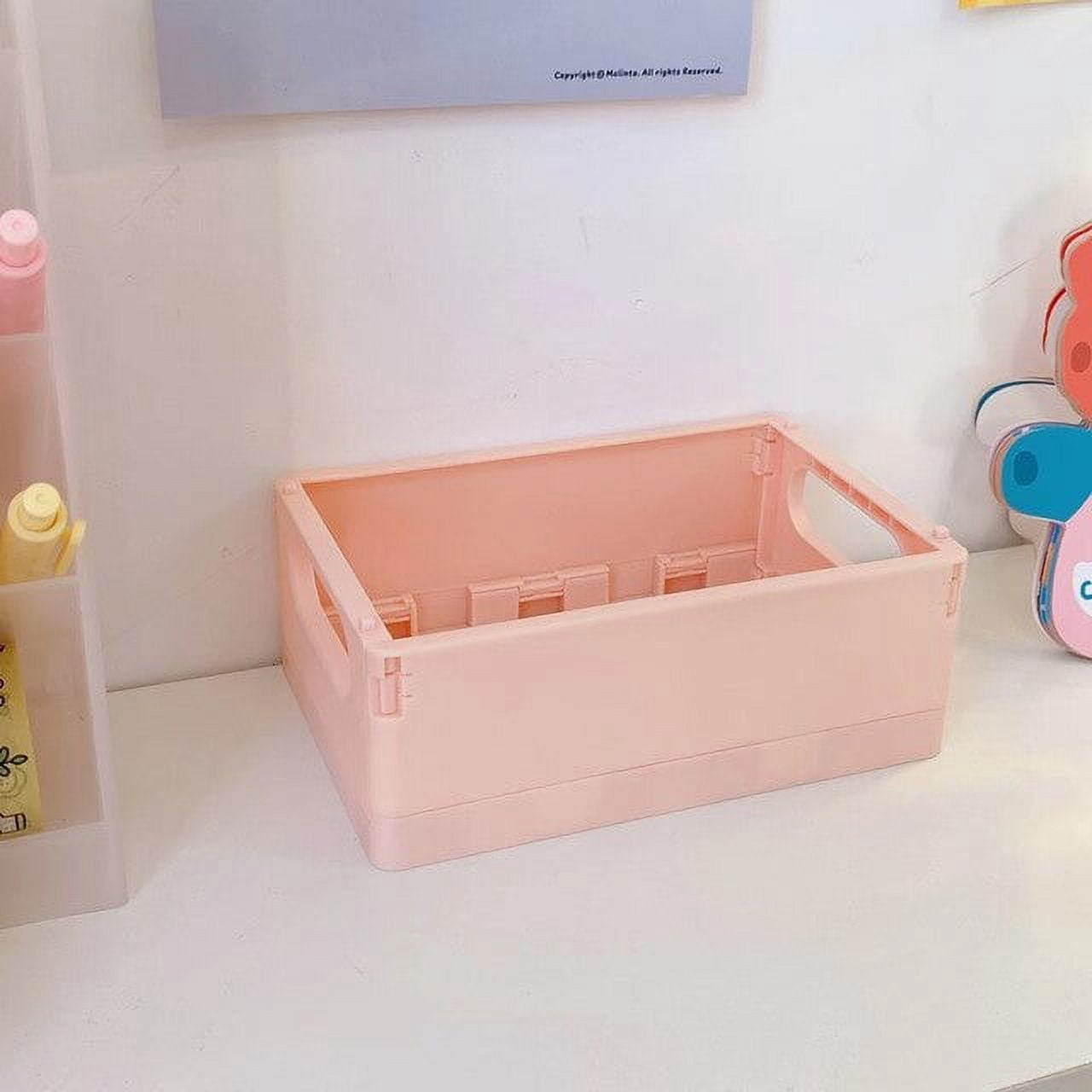 DanceeMangoo Ins Desktop Plastic Storage Baskets Organizer Box Folding ...