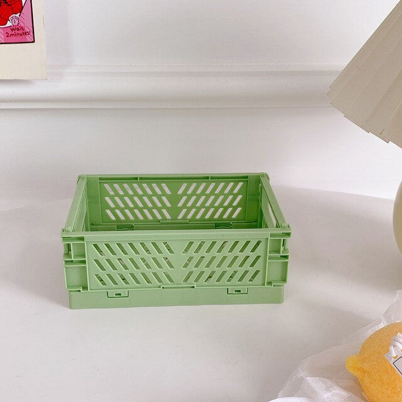 DanceeMangoo Ins Desktop Plastic Storage Baskets Organizer Box Folding ...