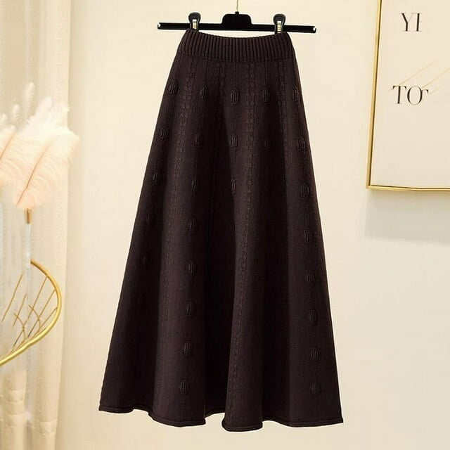 Danceemangoo Luvyever Elastic High Wiast Knitted Skirts Autumn Winter