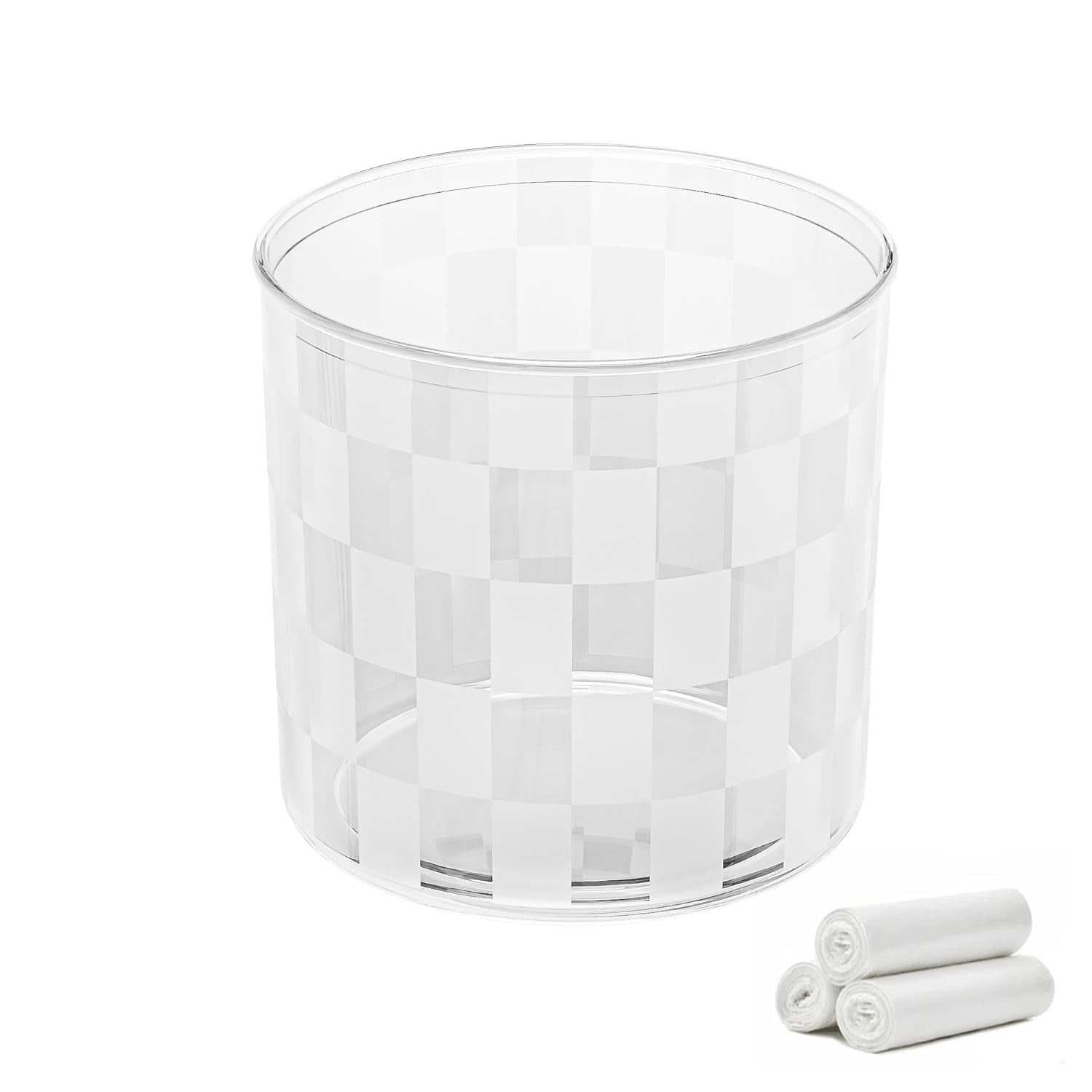 DanceeMangoo Mini Desktop Trash Can with 60 Trash Bags, Plastic Mini ...