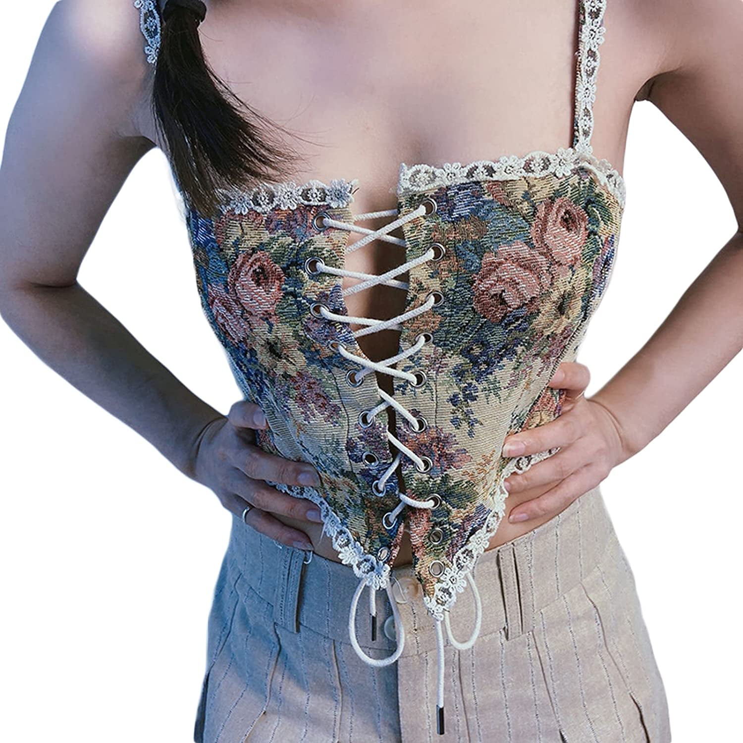 Danceemangoo Sexy Women Bustier Corset Top Y2k Aesthetic Clothes Waist