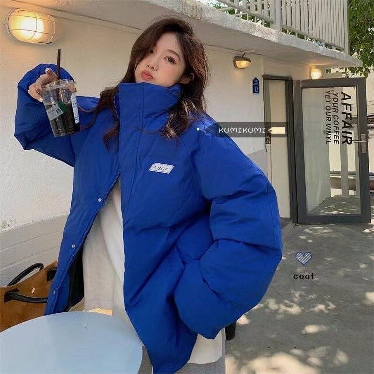 Danceemangoo Winter Jacket Women Korean Style Short Bread Coat Women