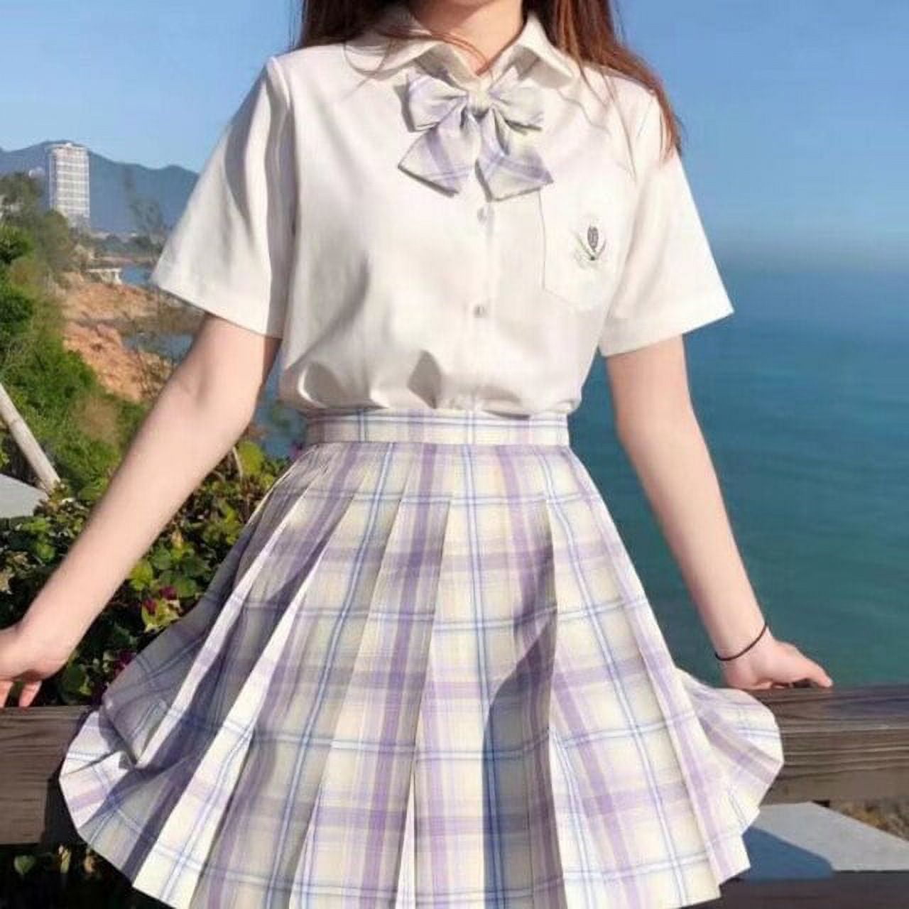 Danceemangoo Women Gothic Pleated Plaid Skirt High Waist Harajuku