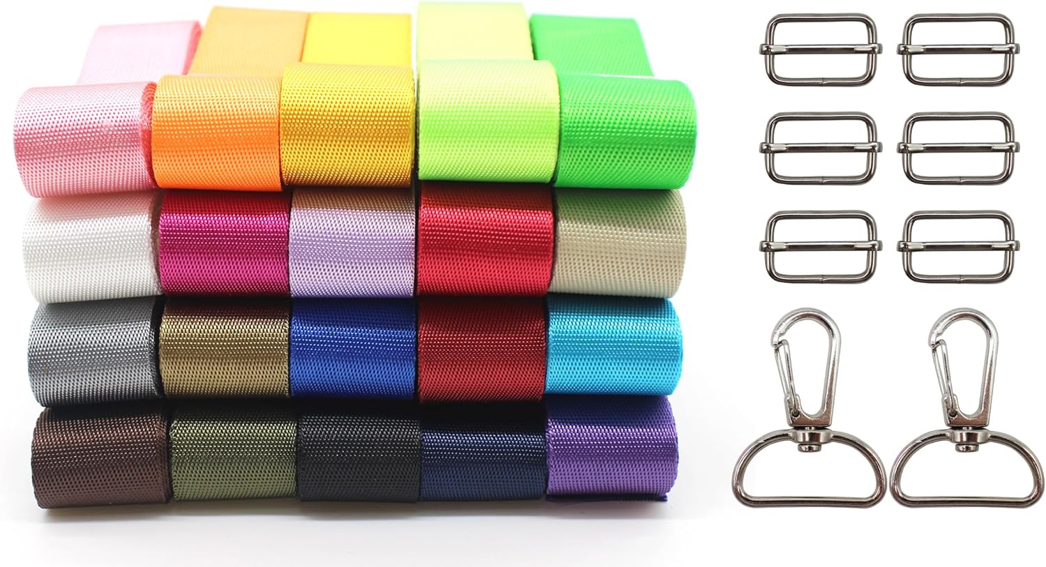 DanceeMangoos 1 inch Nylon Webbing Straps for Sewing 40 Yards 25mm ...