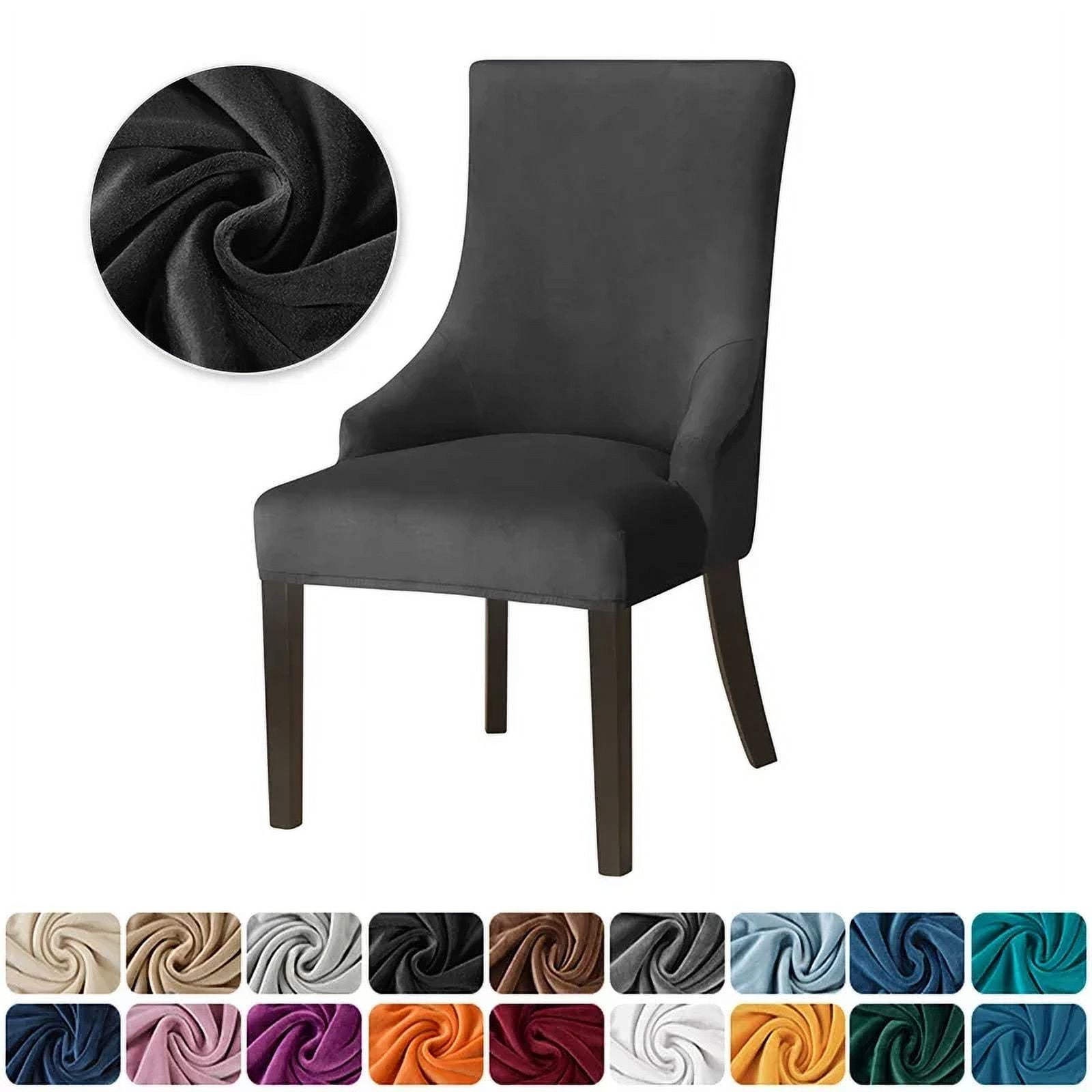 DanceeMangoos 2/4pcs Soild Color Dining Chair Cover Velvet Elastic ...