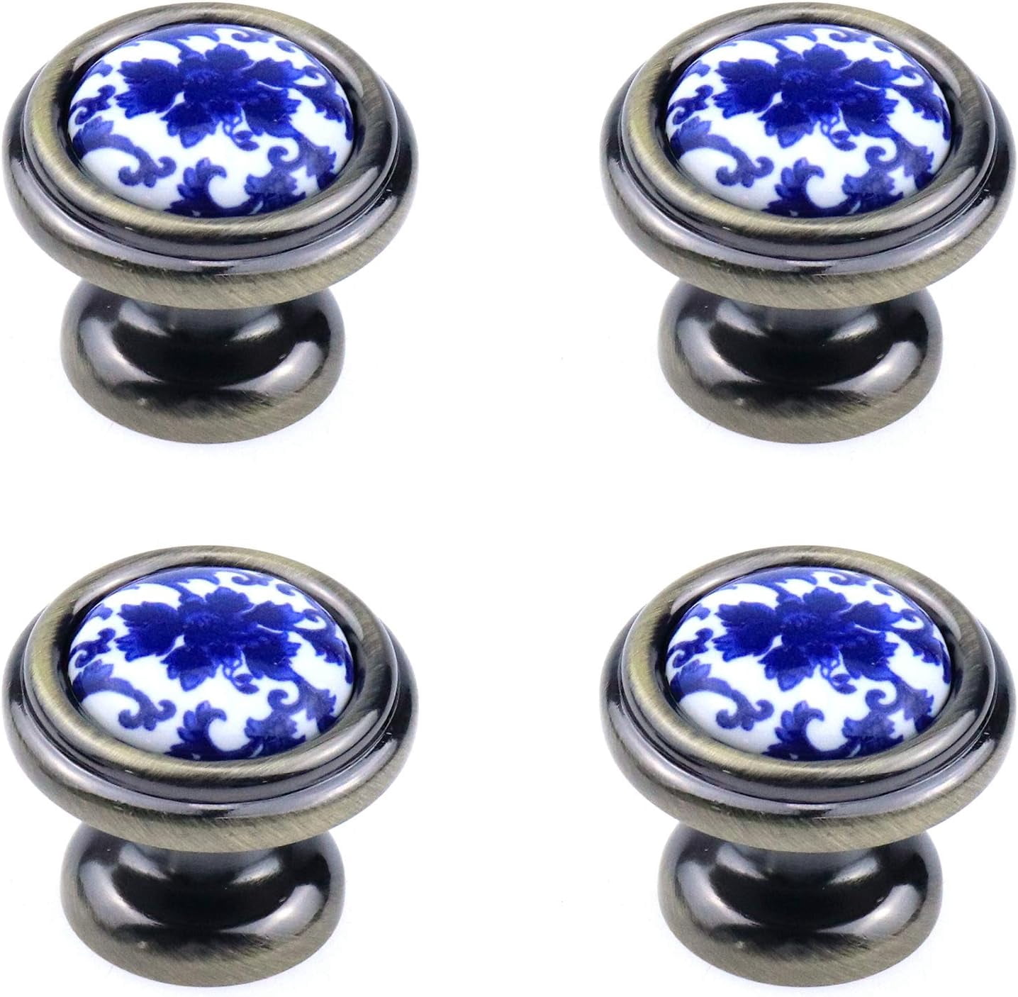 DanceeMangoos 3" Holes Center to Center Blue Floral Cabinet Pulls ...