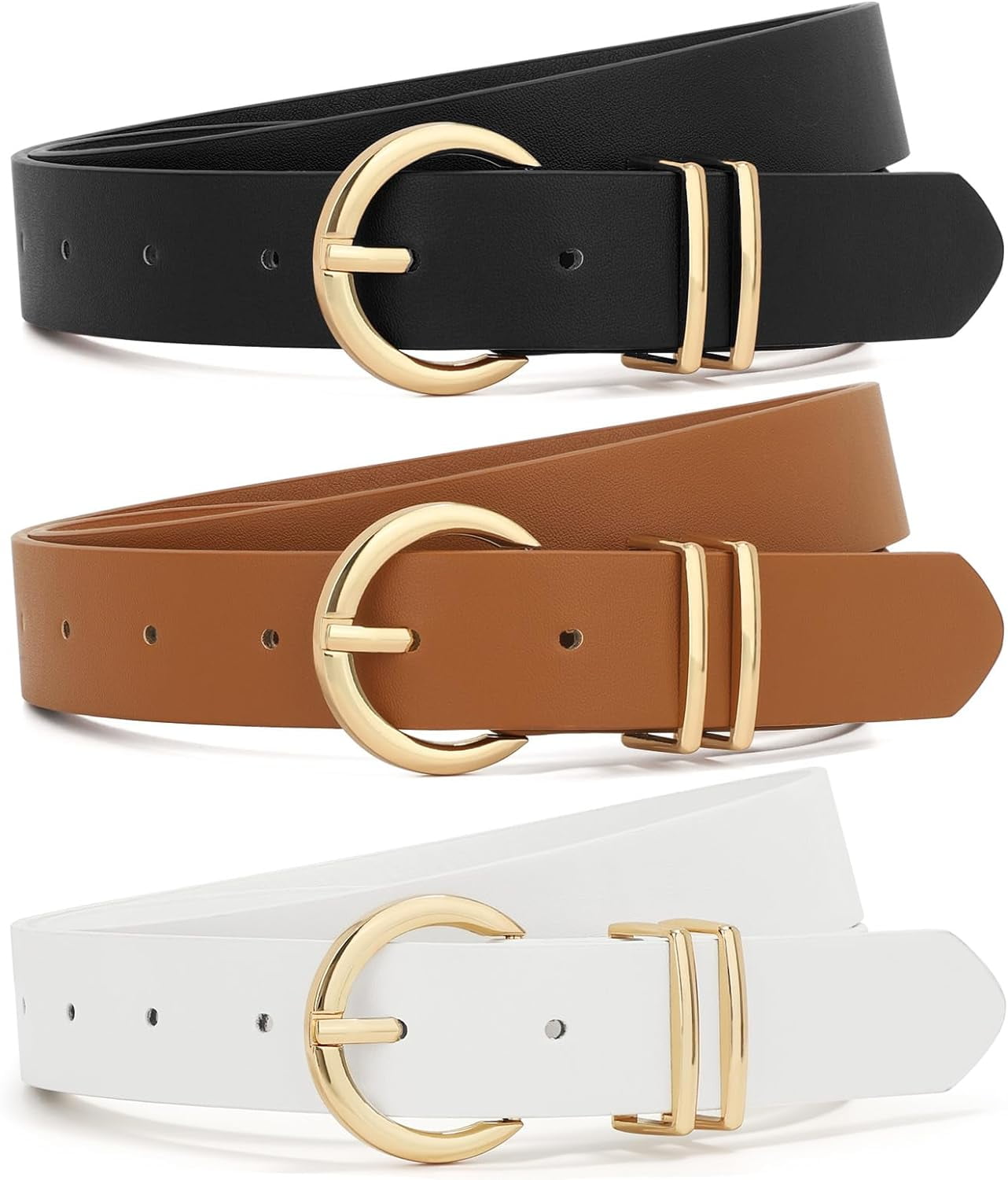 DanceeMangoos 3 Women Belts For Jeans Dresses Pants Ladies Leather ...