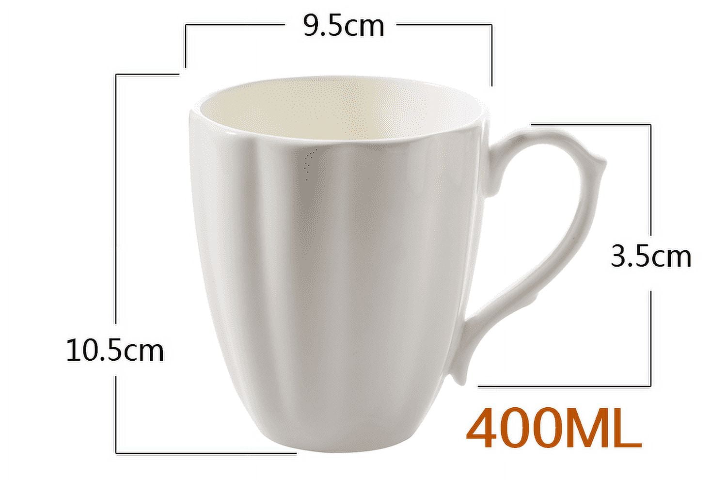 DanceeMangoos 400ML, pure white bone china original breakfast cups ...