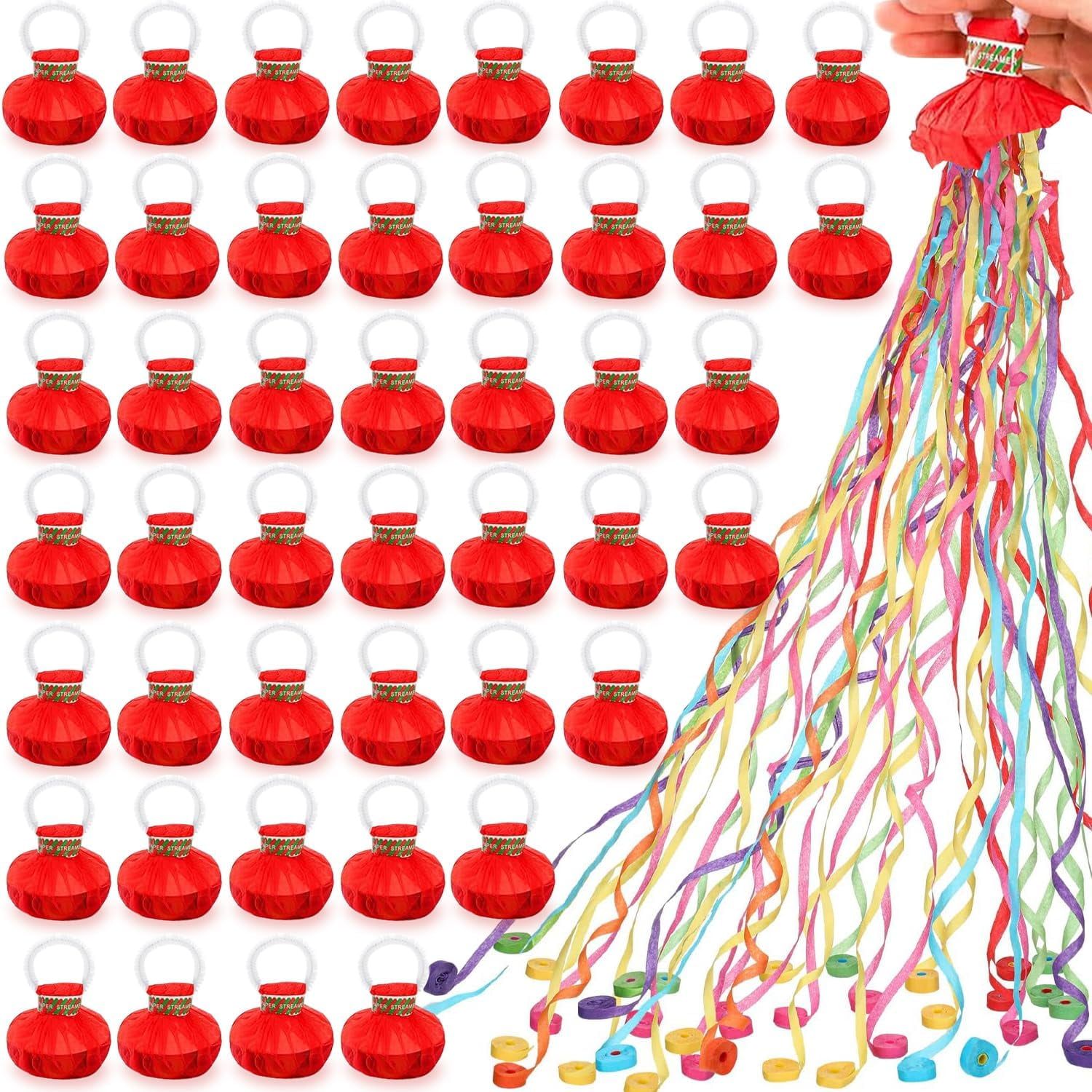 DanceeMangoos 50 Pack No Mess Streamers Colorful No Mess Confetti ...