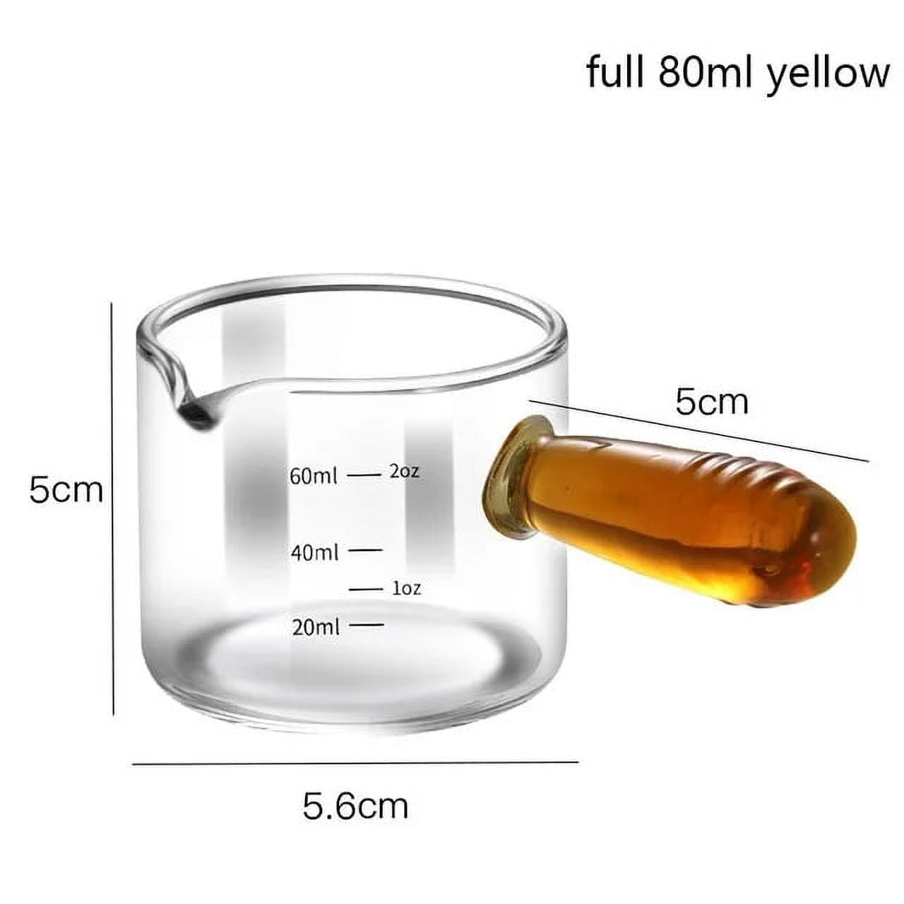 DanceeMangoos 60/125ml Glass Espresso Measuring Cup With Handle Milk ...