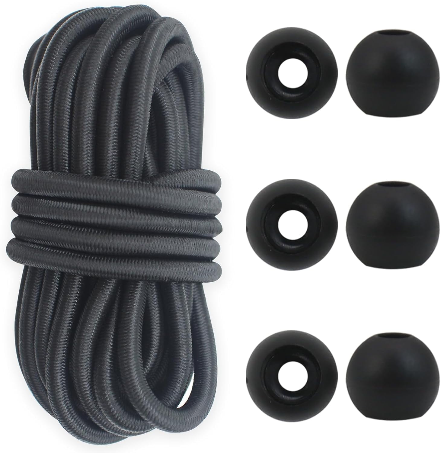 DanceeMangoos 6mm White Bungee Cord 1/4in 50ft Thick White Elastic Cord ...