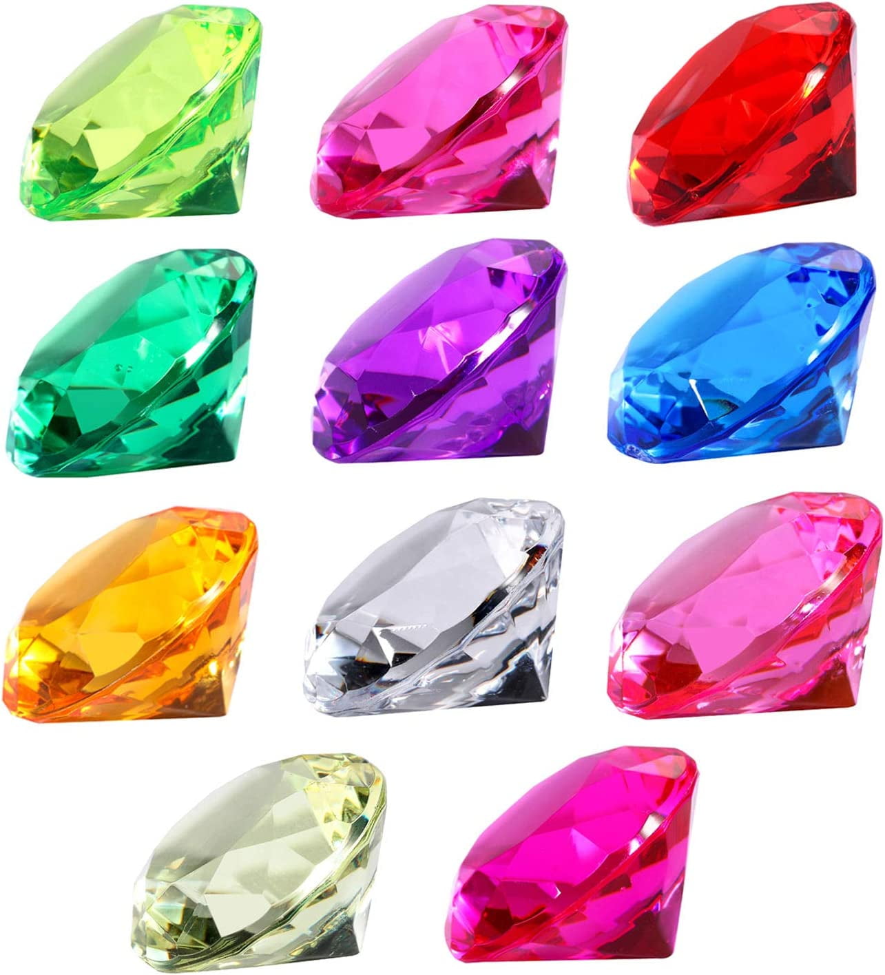 DanceeMangoos 75pcs Multi-Colored Acrylic Gems Plastic Gemstones for ...