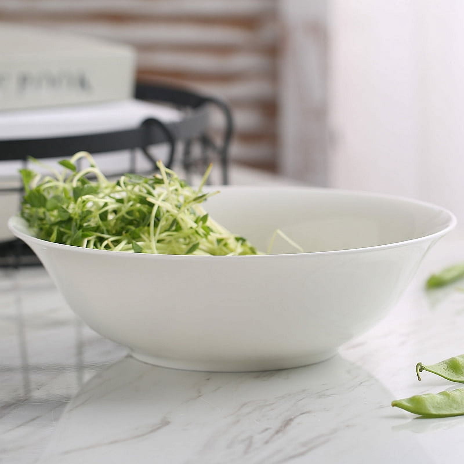 DanceeMangoos 9 inch, Quality plain white bone china large soup bowls ...