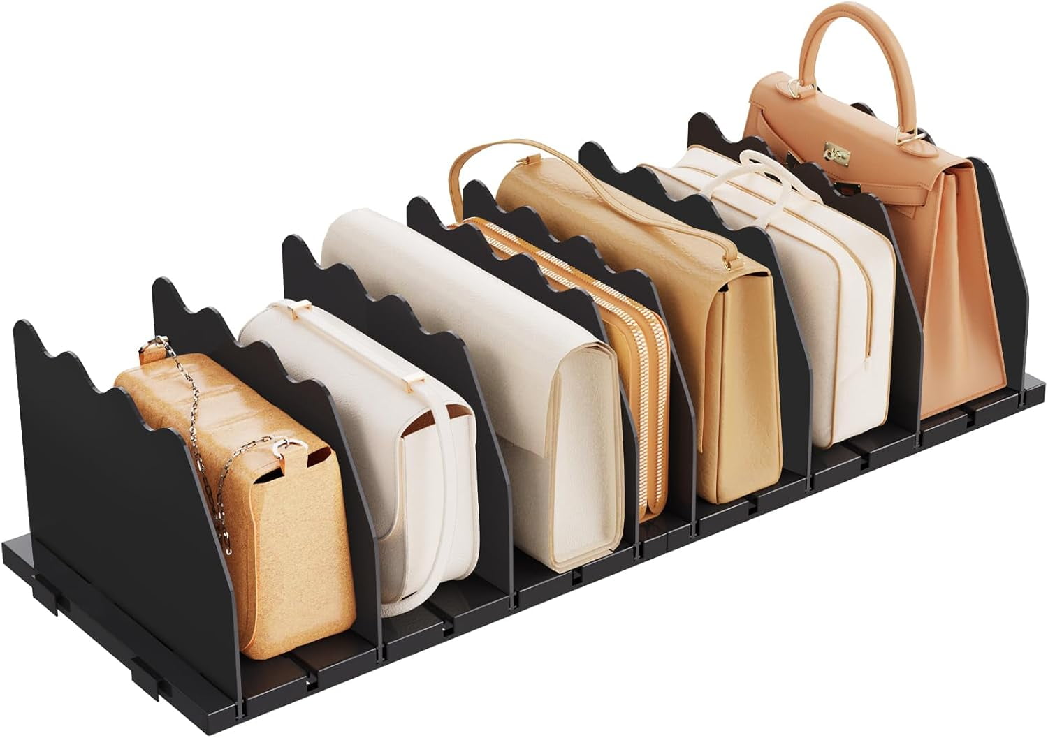 DanceeMangoos Adjustable Shelf Divider for Closet, Clear Purse ...