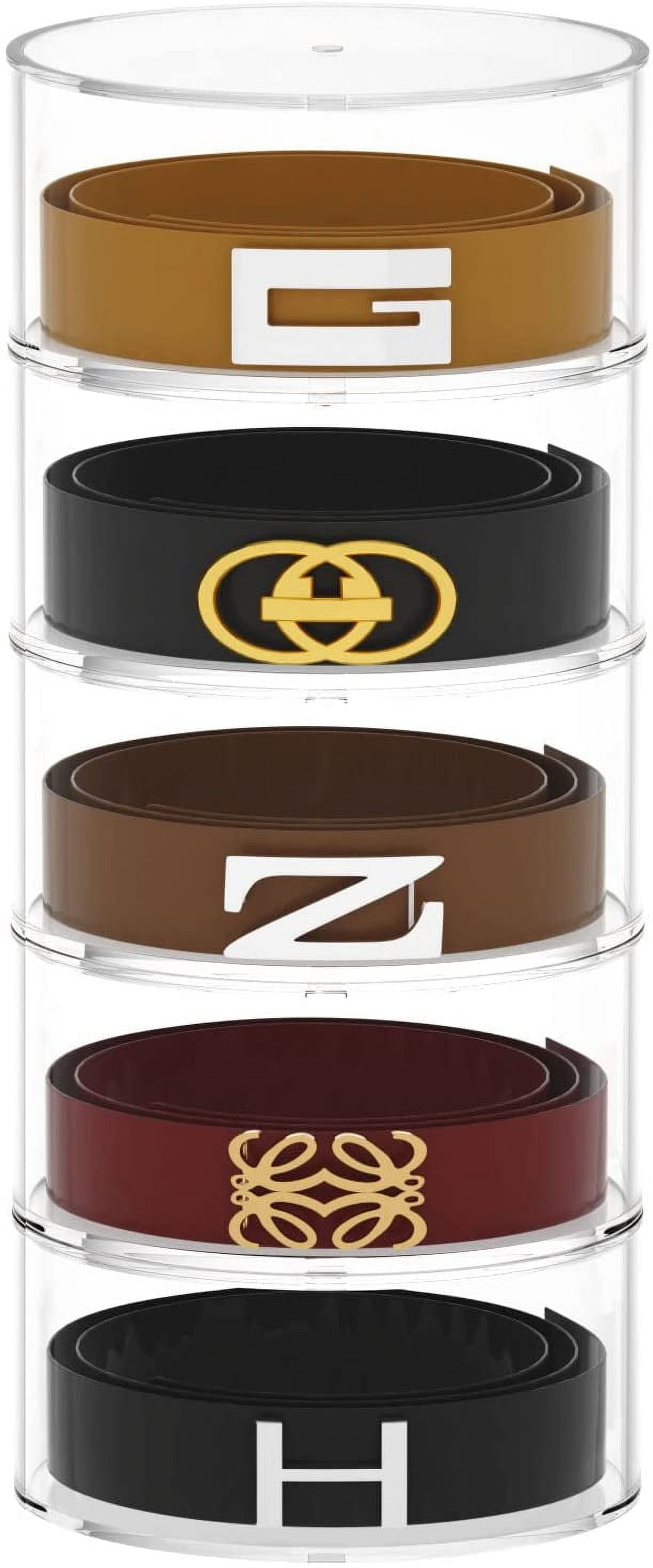 DanceeMangoos Belt Organizer, Acrylic Display Case with 5 Layers ...