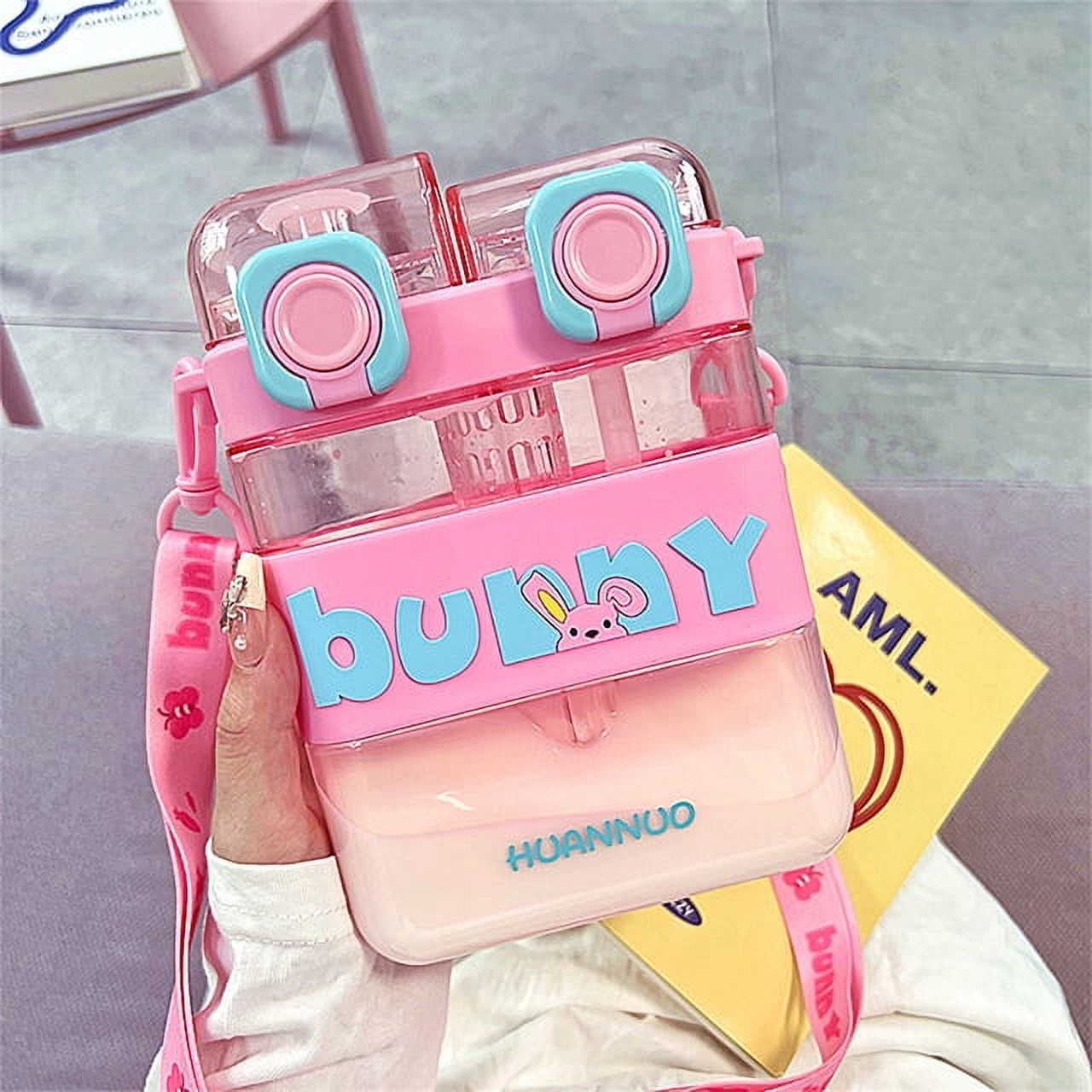 DanceeMangoos Cute Square Double Drinking Water Bottle With Straw BPA ...