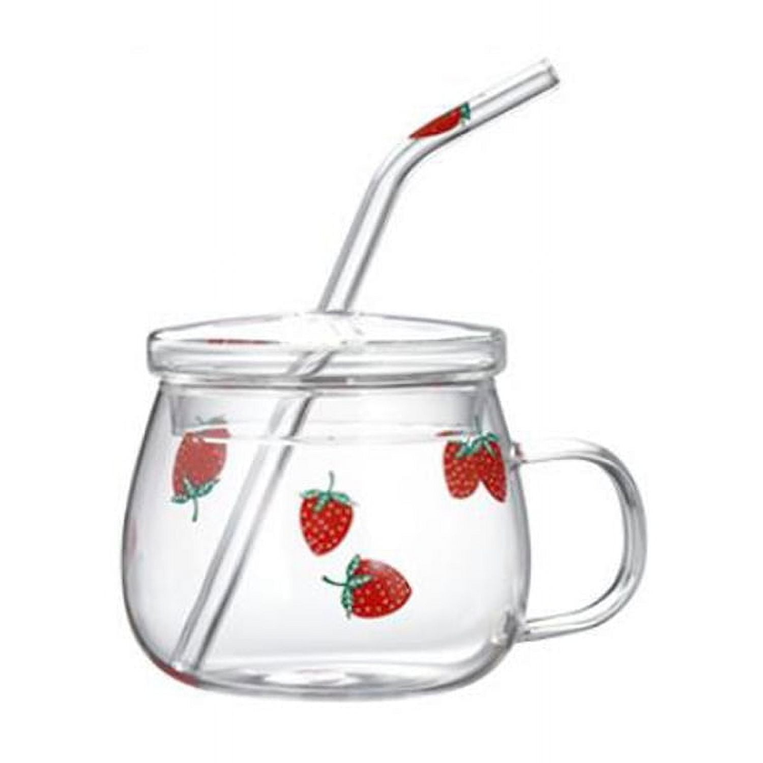 DanceeMangoos Cute Strawberry Glass Heat Resistant Coffee Milk Water ...