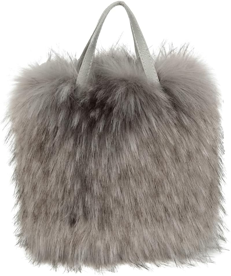 DanceeMangoos Furry Tote Bag for Women Y2K Fluffy Shoulder Bag Handbag ...