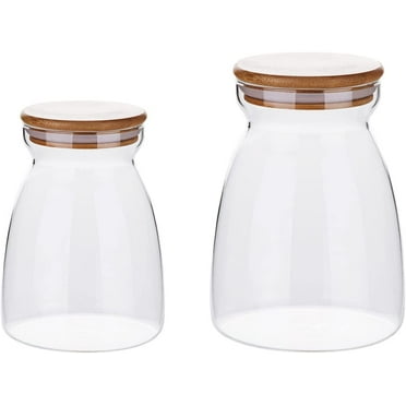 Small Glass Coffee Nuts Canister Airtight Storage Jar Petal Decorative ...